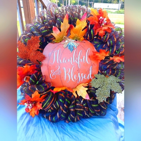 Hand Crafted | Holiday | Exquisitely Handcrafted Large Fall Deco Mesh ...